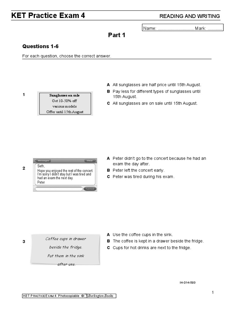 01KET Prac Exam 4 ReadWrite | PDF | Cartoon | Comic Book