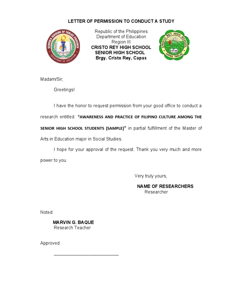 Approval Sheet and Letter to Conduct Thesis 1 | PDF