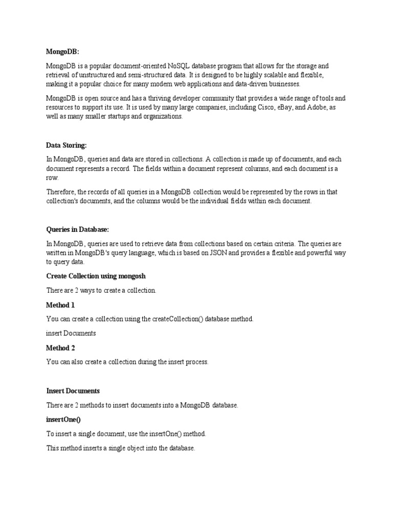 Mongo Db Pdf Mongo Db Databases 9563