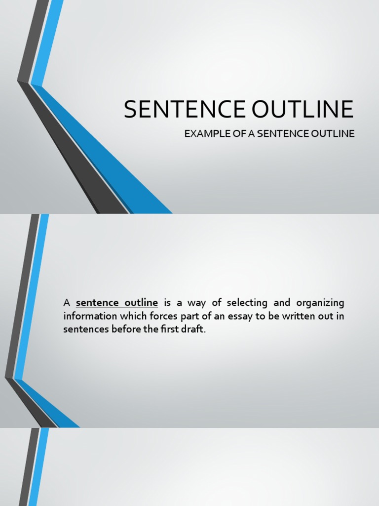 SENTENCE OUTLINE(EXAMPLE) | PDF