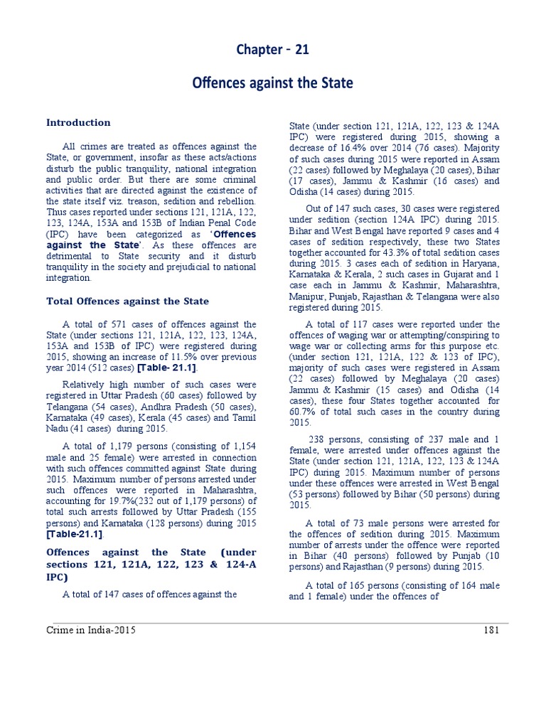 Offence Against State - Article | Download Free PDF | Government Of ...