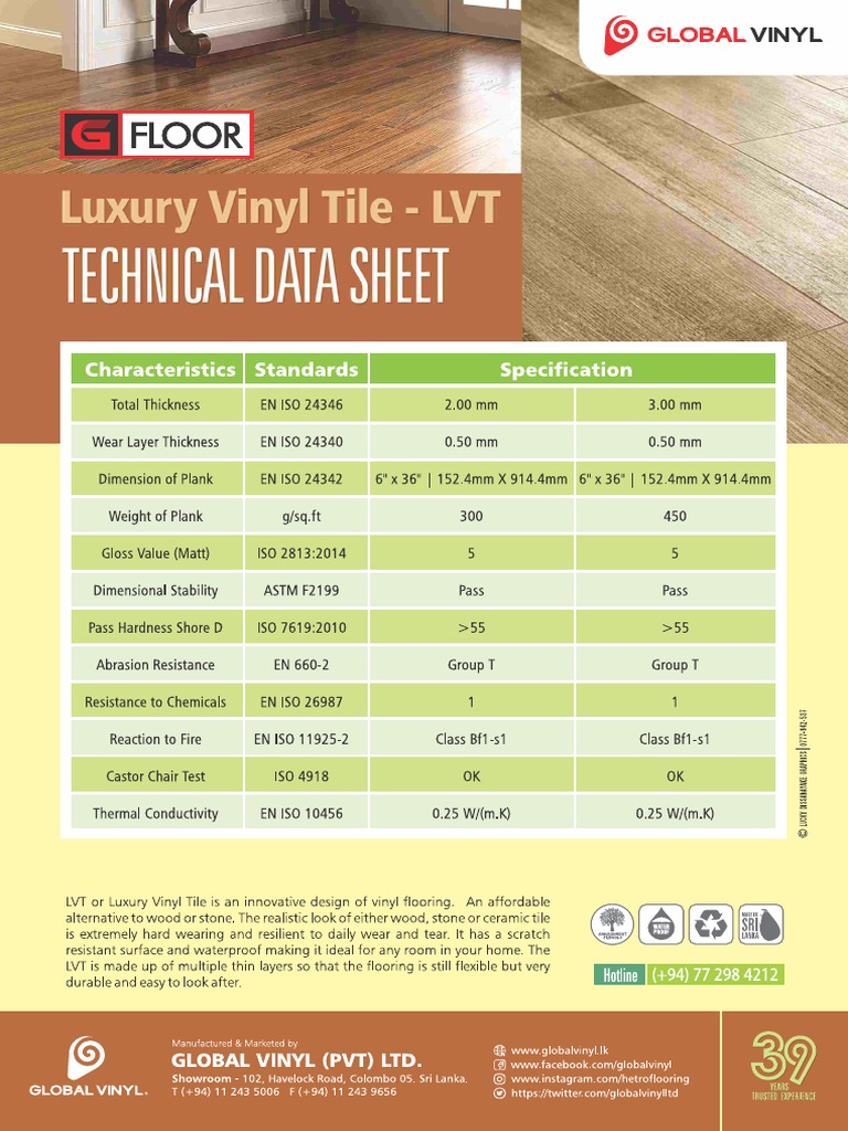 LVT - Technical Data Sheet | PDF