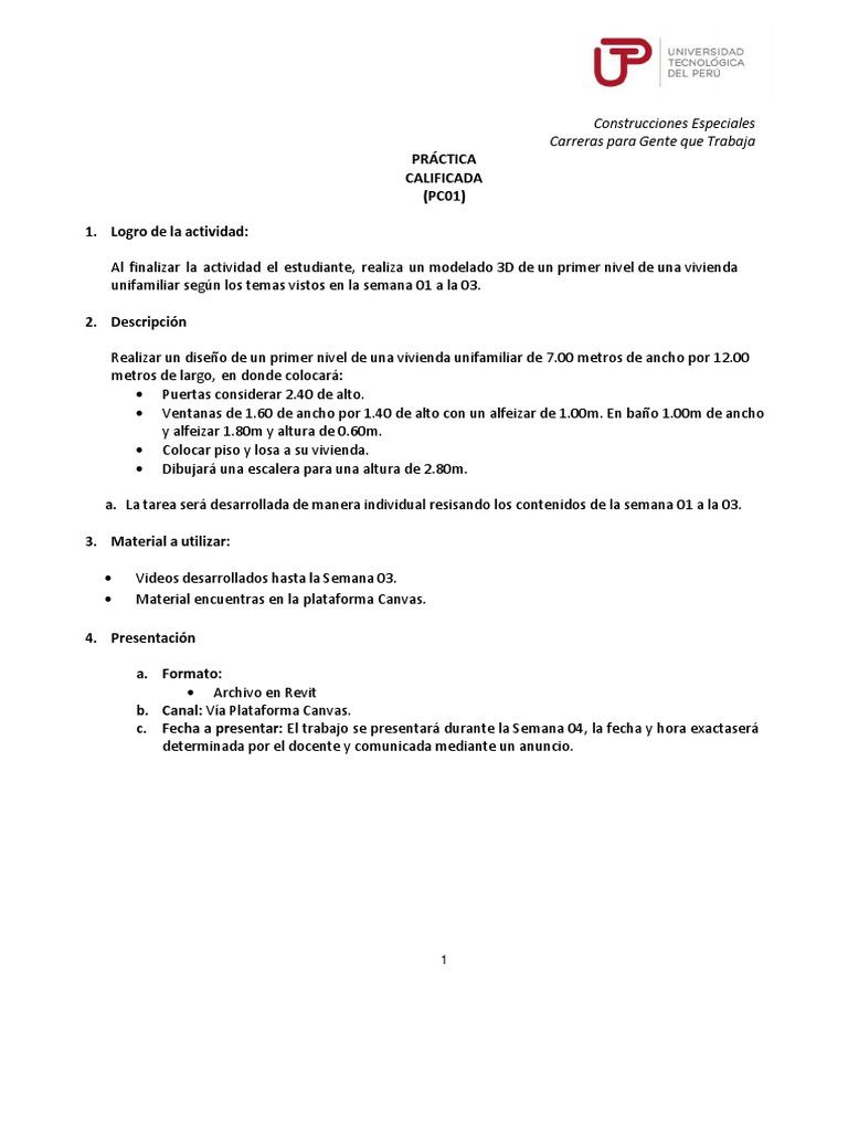 Práctica Calificada 01 | PDF