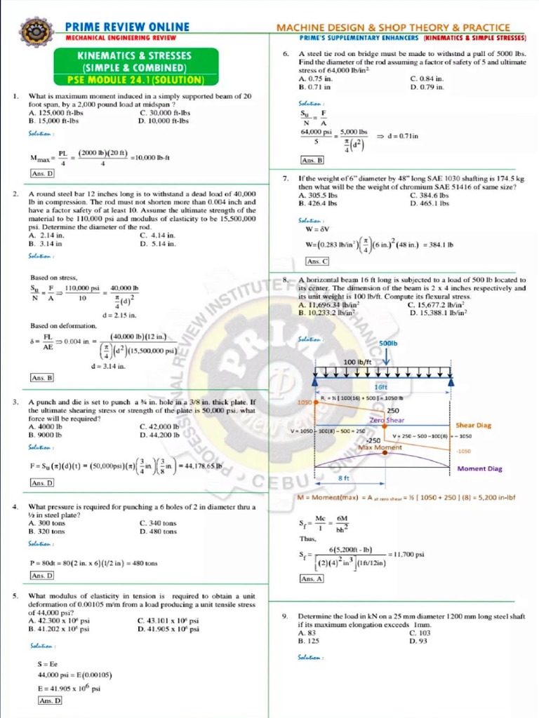 Kinematics & Stresses Solution | PDF