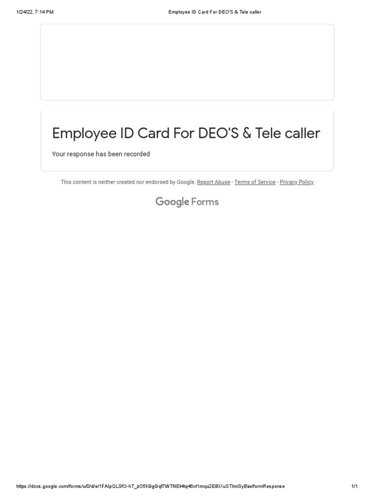 Employee ID Card For DEO's & Tele Caller | PDF