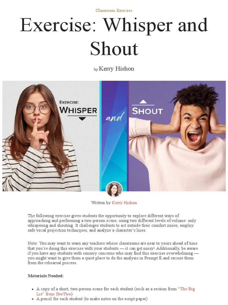 Whisper and Shout Classroom Exercise | PDF | Cognition