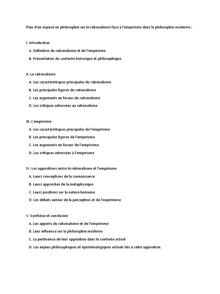 Rationalisme vs Empirisme en Philosophie | PDF | Empirisme | Rationalisme