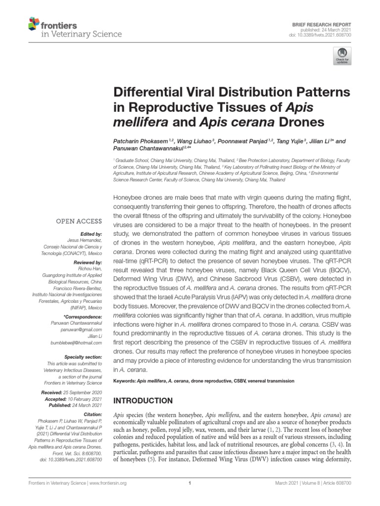 Differential Viral Distribution Patterns | PDF | Honey Bee | Western ... Differential Viral Distribution Patterns | PDF | Honey Bee | Western ...