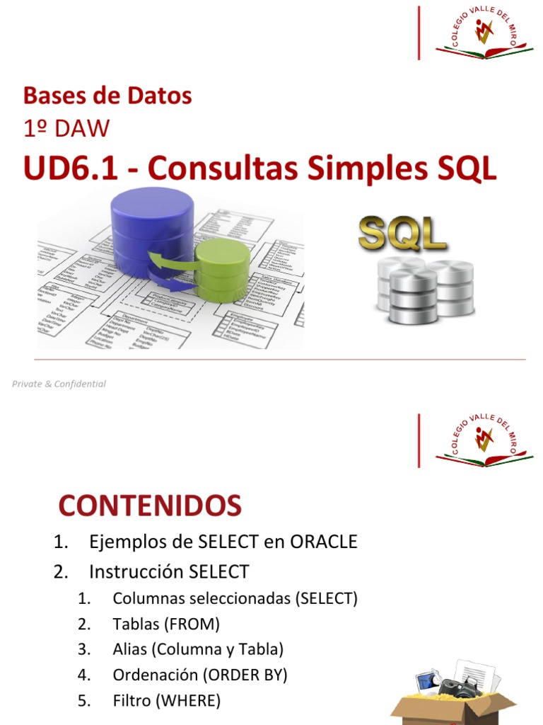 UD6.1 - Consultas Simples SQL | PDF | SQL | Software de gestión de datos
