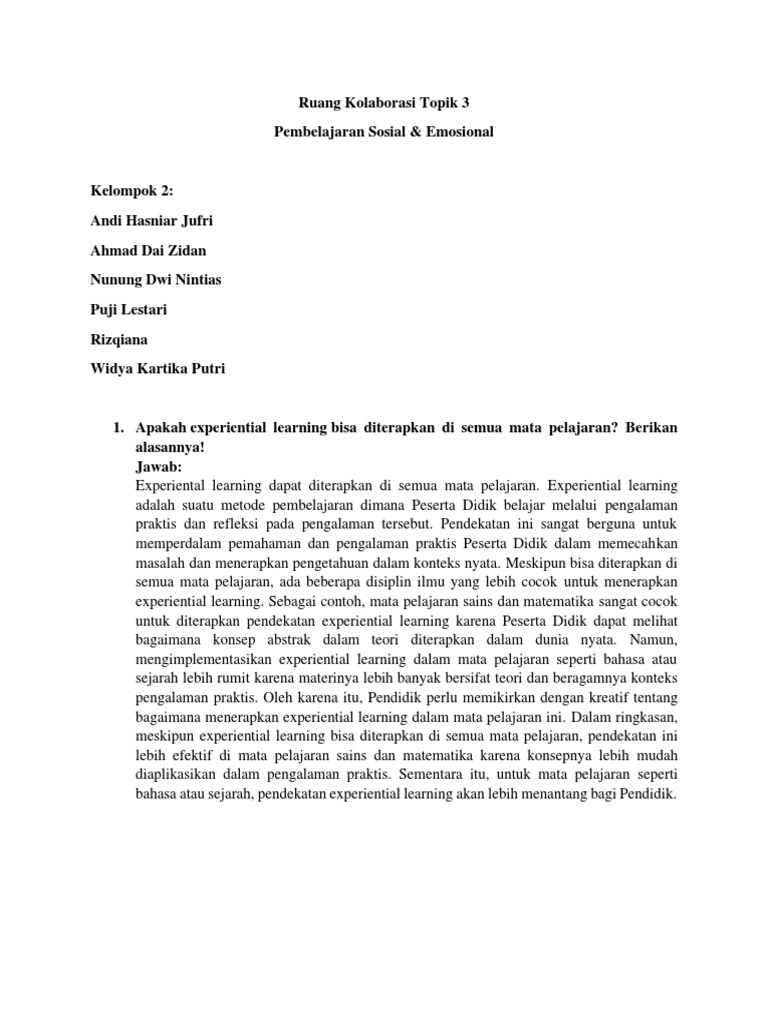 Penerapan Experiential Learning di Sekolah | PDF