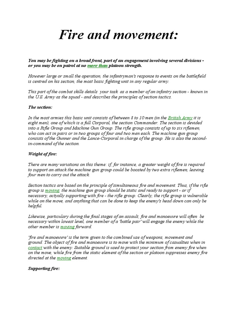 Fire and Movement | PDF | Platoon | Military Units And Formations