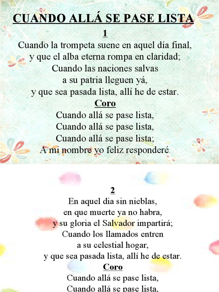 20 Cuando Allá Se Pase Lista | PDF