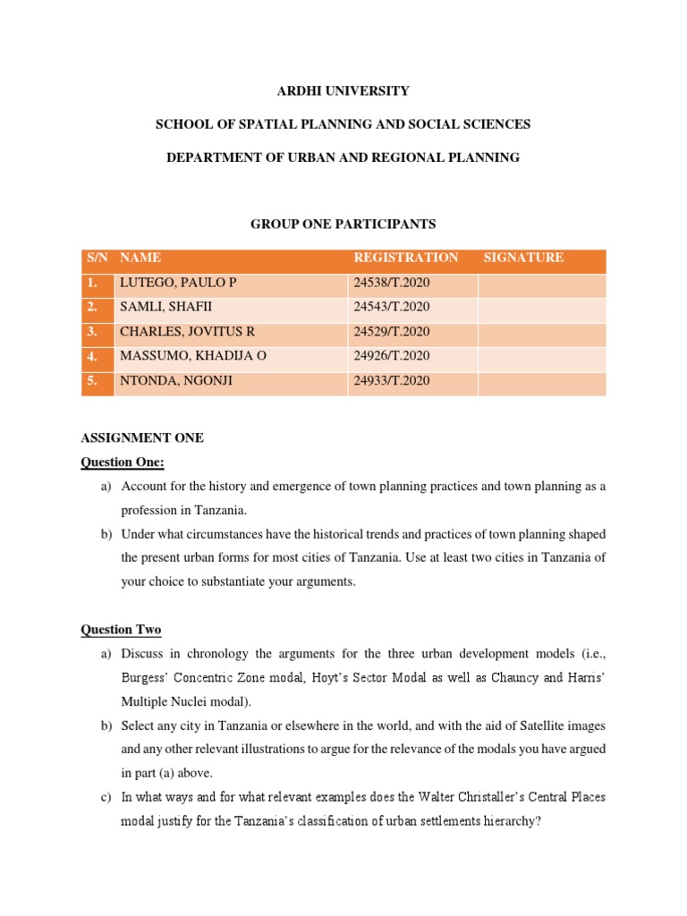 Group 01 City Planning Theories Assignment One | PDF | Urban Planning ...