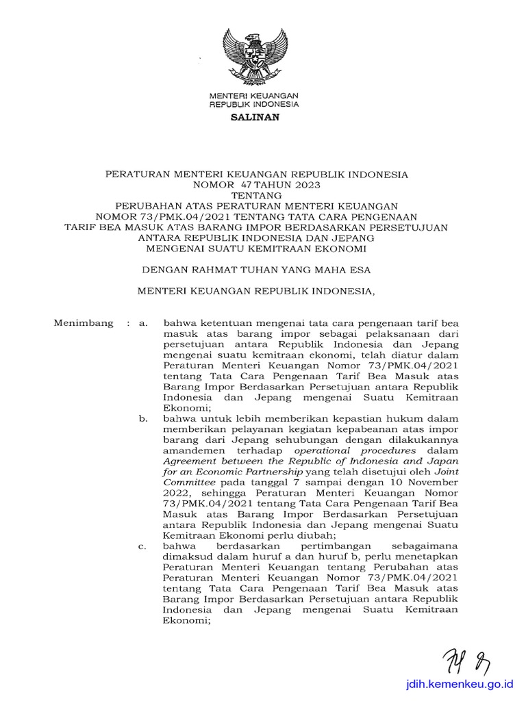 2023 Pmkeuangan 047 | PDF