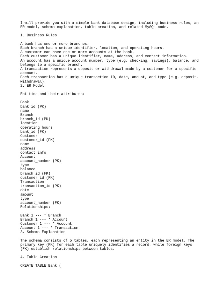Database - Business Rules | PDF | Banks | Computer Programming