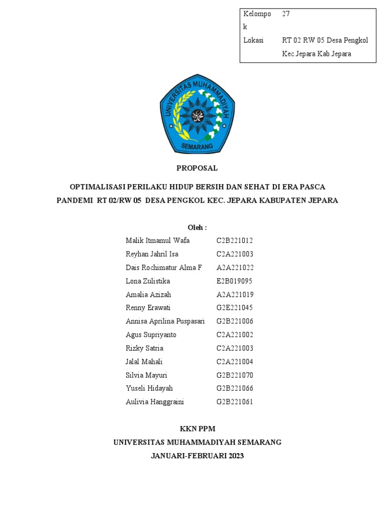 Laporan Proposal KKN-PPM Kel 27 Desa Pengkol Revisi 1 | PDF