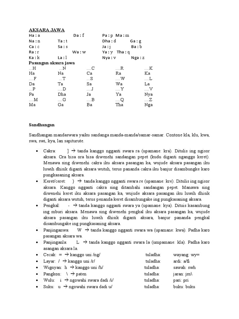 Aksara Jawa 10 | PDF