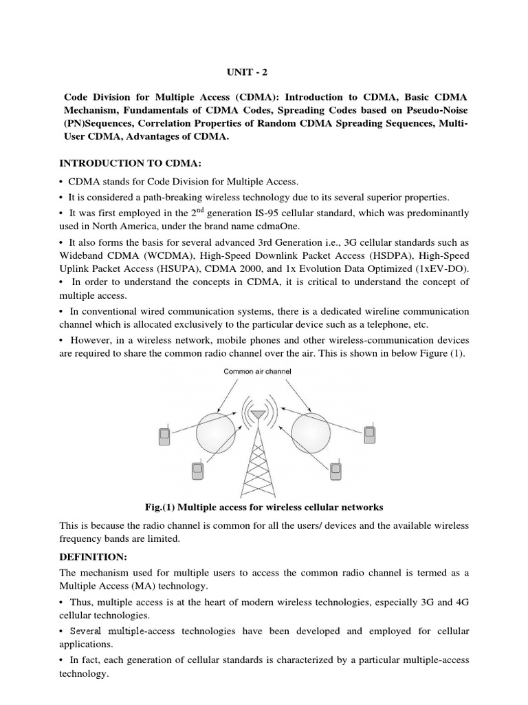 WC Unit-2 | PDF | Channel Access Method | Cellular Network