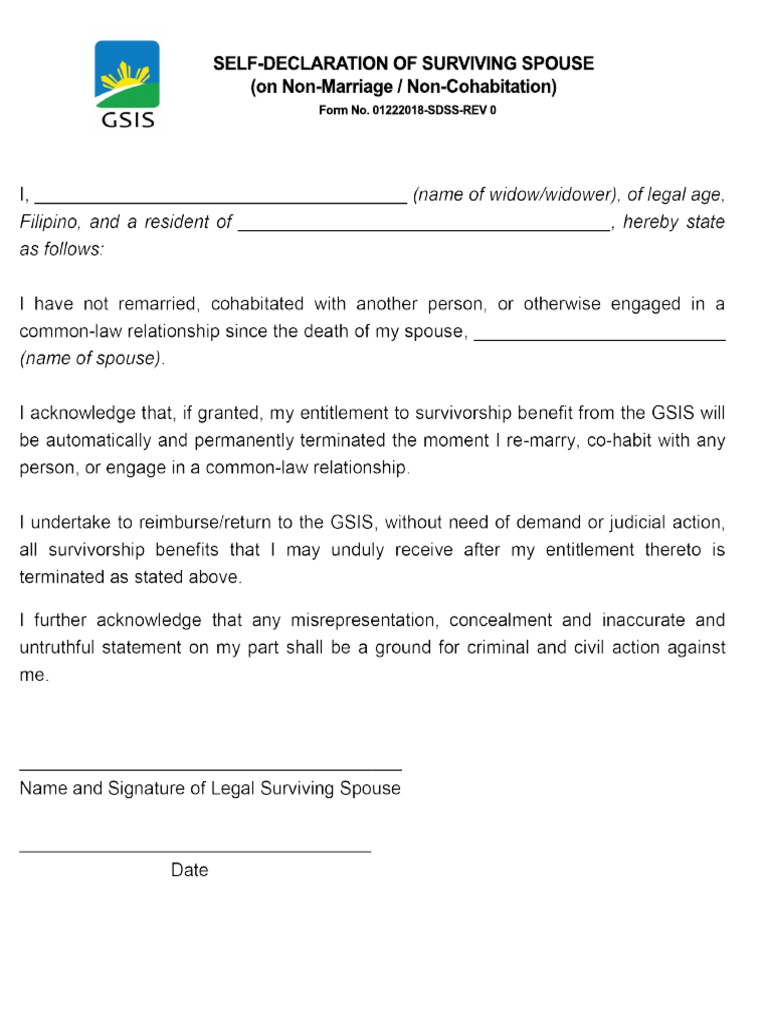 20210304-Forms-Declaration of Surviving Spouse Fillable | PDF