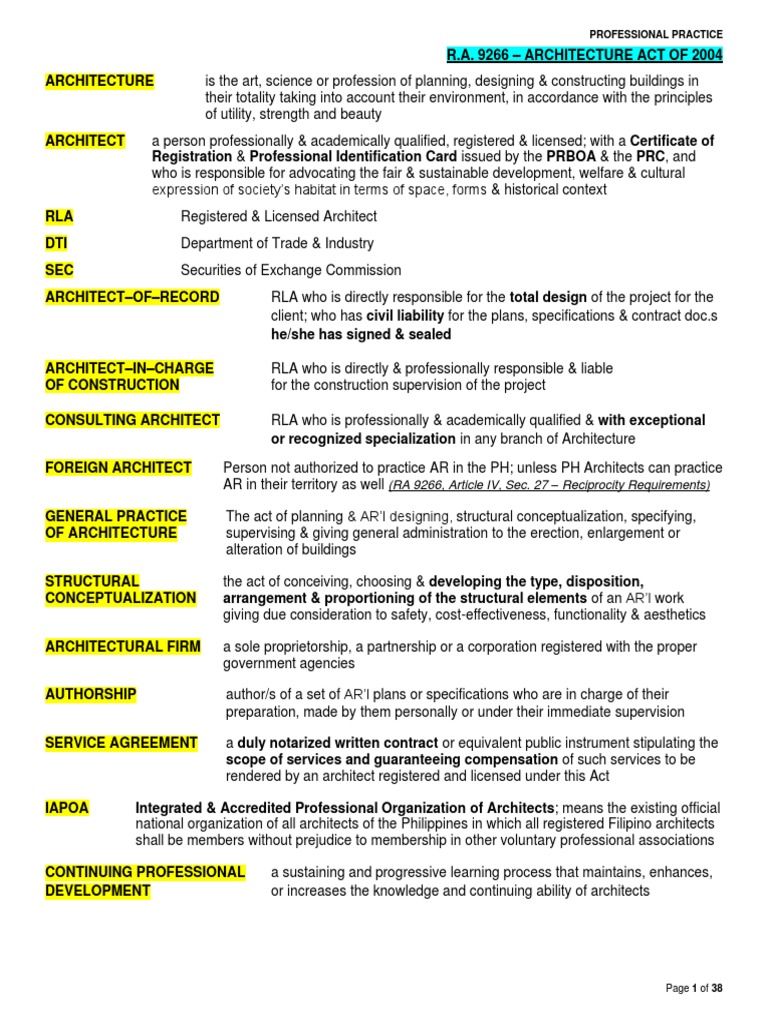06 Profprac Summary 11-03-21 | PDF | Architect | Guarantee