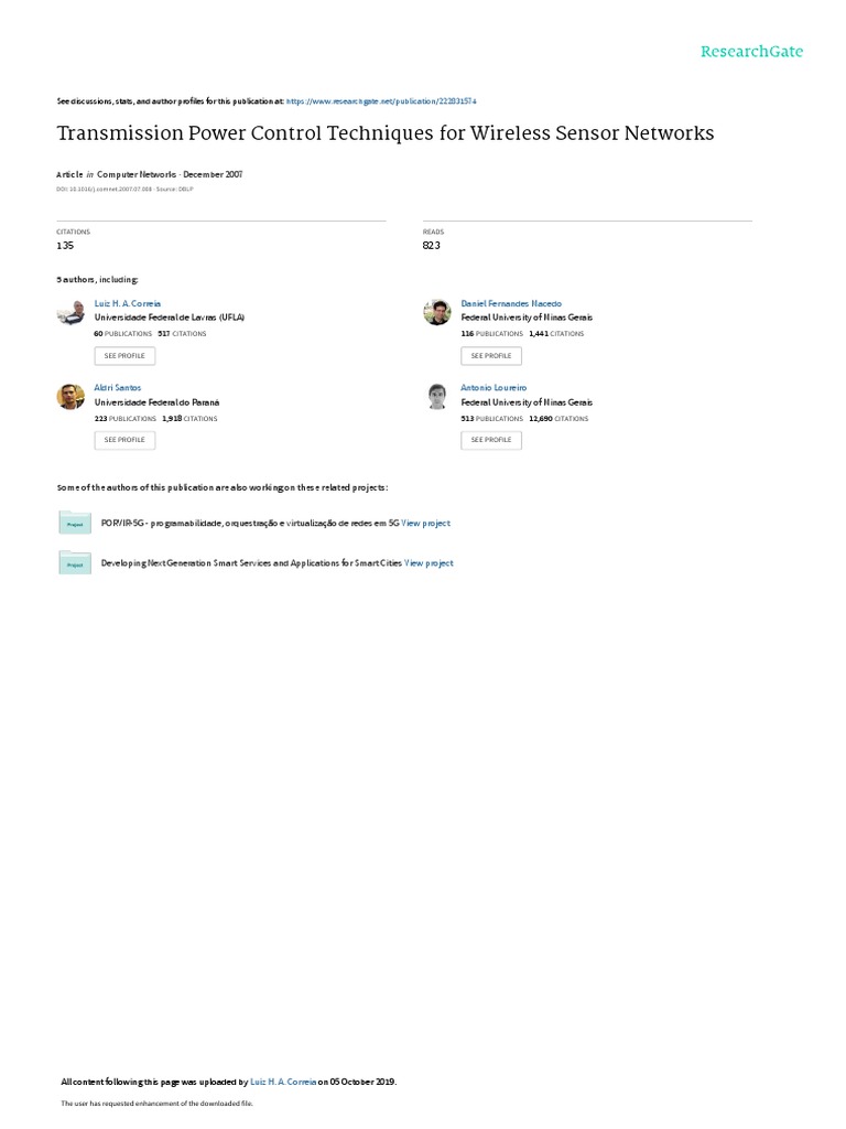 Transmission Power Control Techniques For Wireless | PDF | Wireless Ad ...
