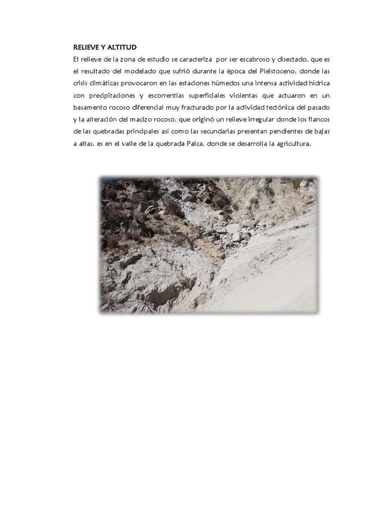 Relieve escabroso y altitud en Palca | PDF