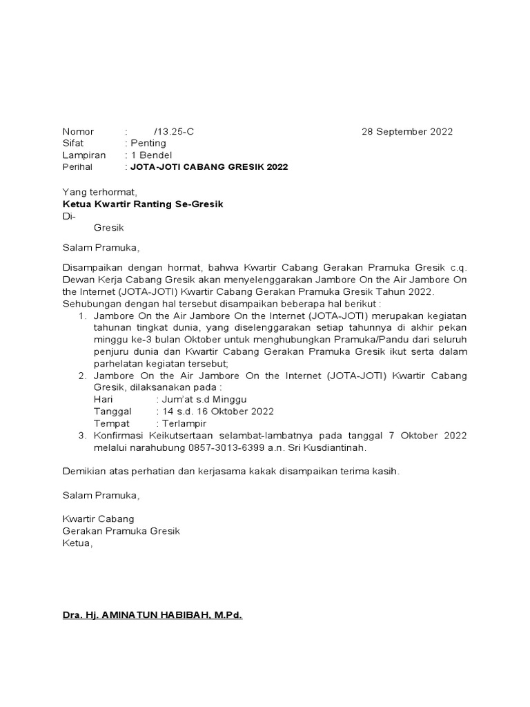 Surat Edaran Jota-Joti | PDF