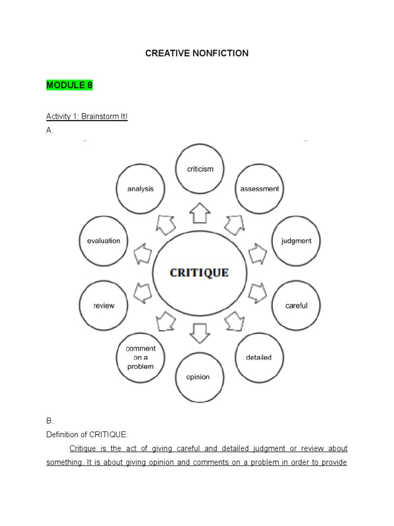 Creative Nonfiction - Module 8 | PDF