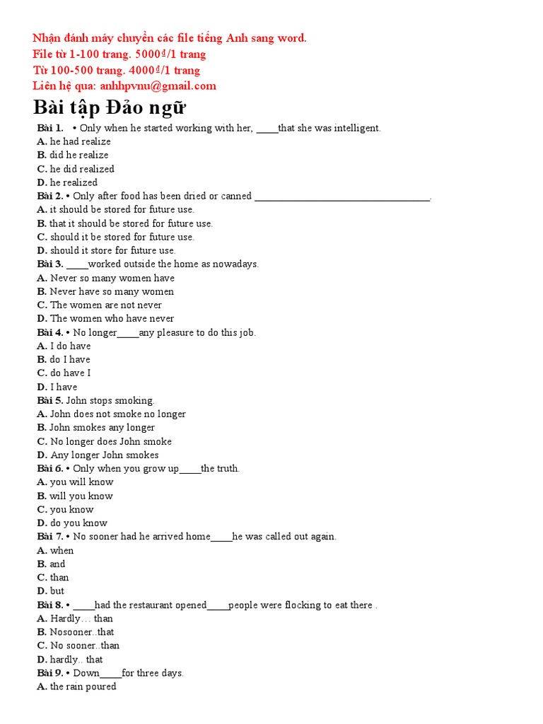 Bai Tap Dao Ngu Co Dap An | PDF | Vietnamese People | Vietnam