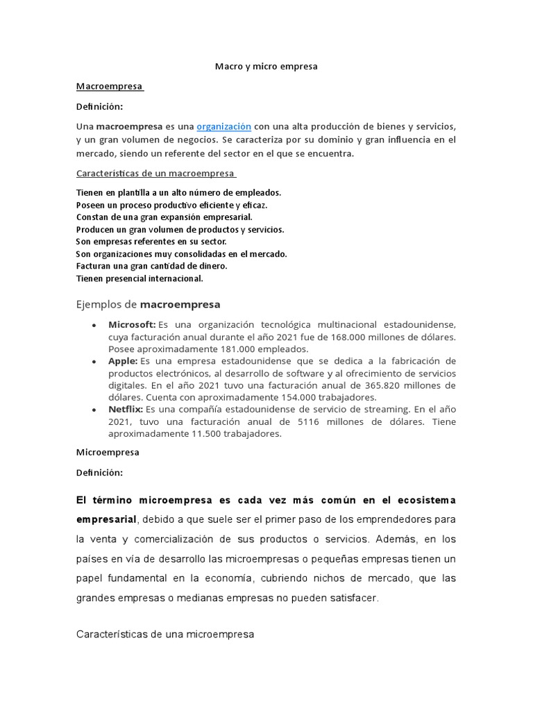 Macro y Micro Empresa | PDF | Mercado (economía) | Análisis FODA