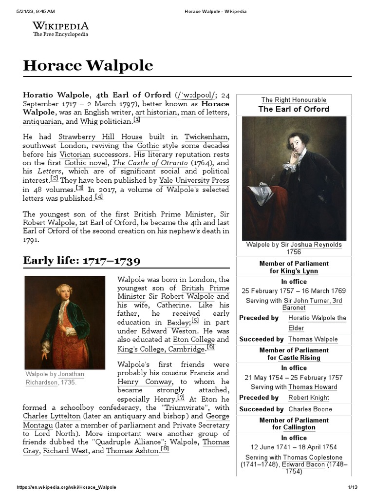 Horace Walpole | PDF