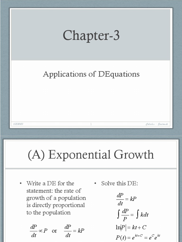 DE Applications With Well Known Examples | PDF | Equations ...