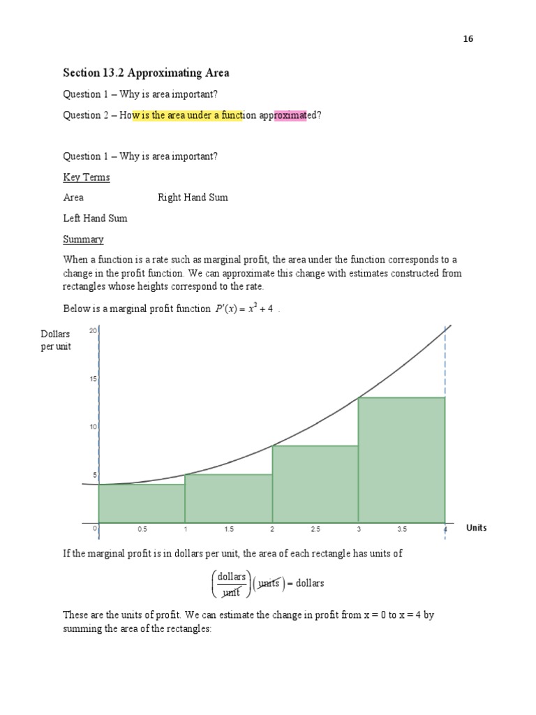 Applied Calc 13 2 Workbook Approx Area | Download Free PDF | Area | Function (Mathematics)