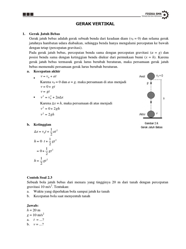 Fisika: Gerak Vertikal | PDF