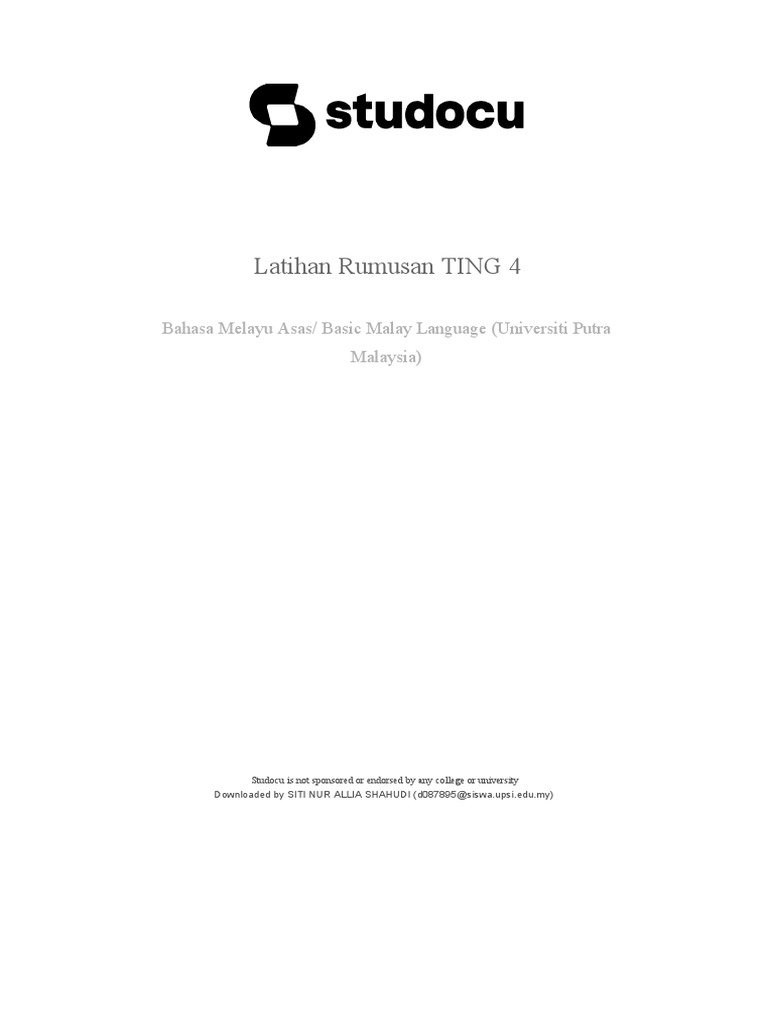 Latihan Rumusan BM Tingkatan 4 | PDF | Komputer
