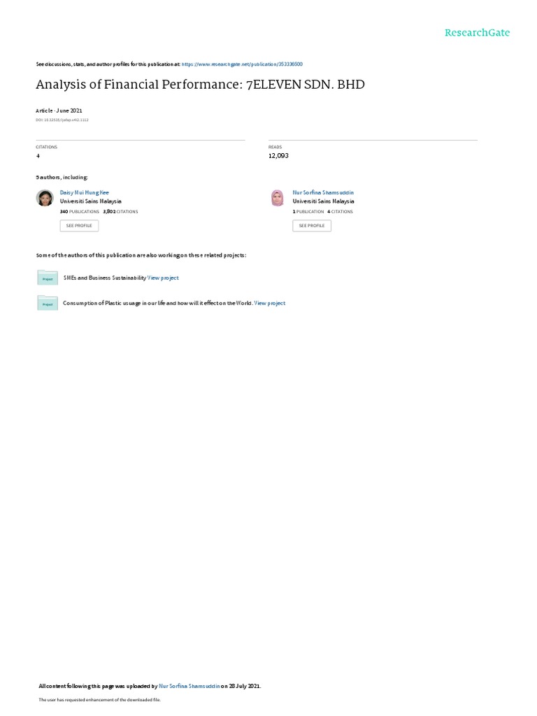 7-Eleven Malaysia Financial Analysis | PDF | Dividend | Stocks