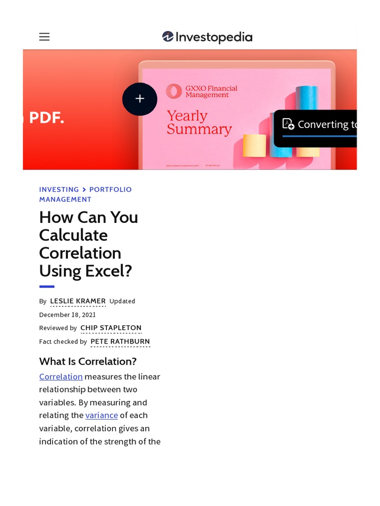 How Can You Calculate Correlation Using Excel? | PDF | Financial ... How Can You Calculate Correlation Using Excel? | PDF | Financial ...