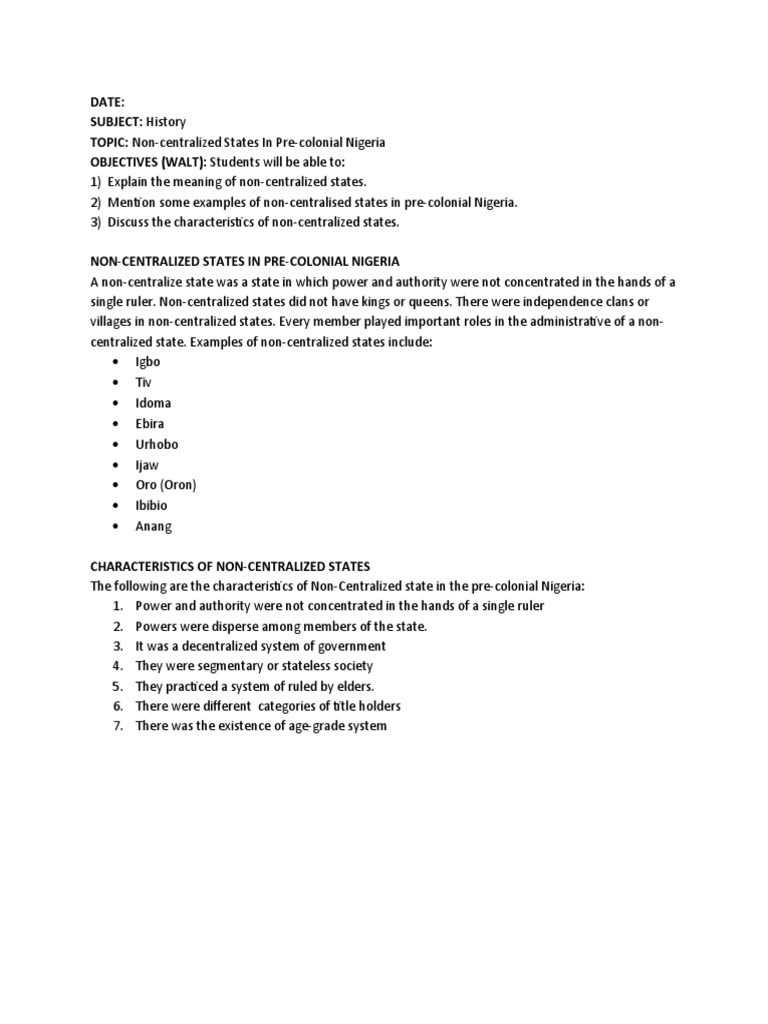 Year 8 History Lesson Note WK2 | PDF