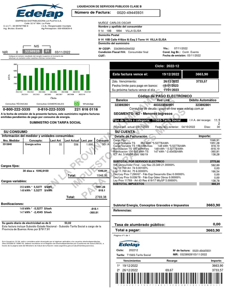 Factura - 2022 11 23 | PDF | Impuesto al valor agregado | Economias