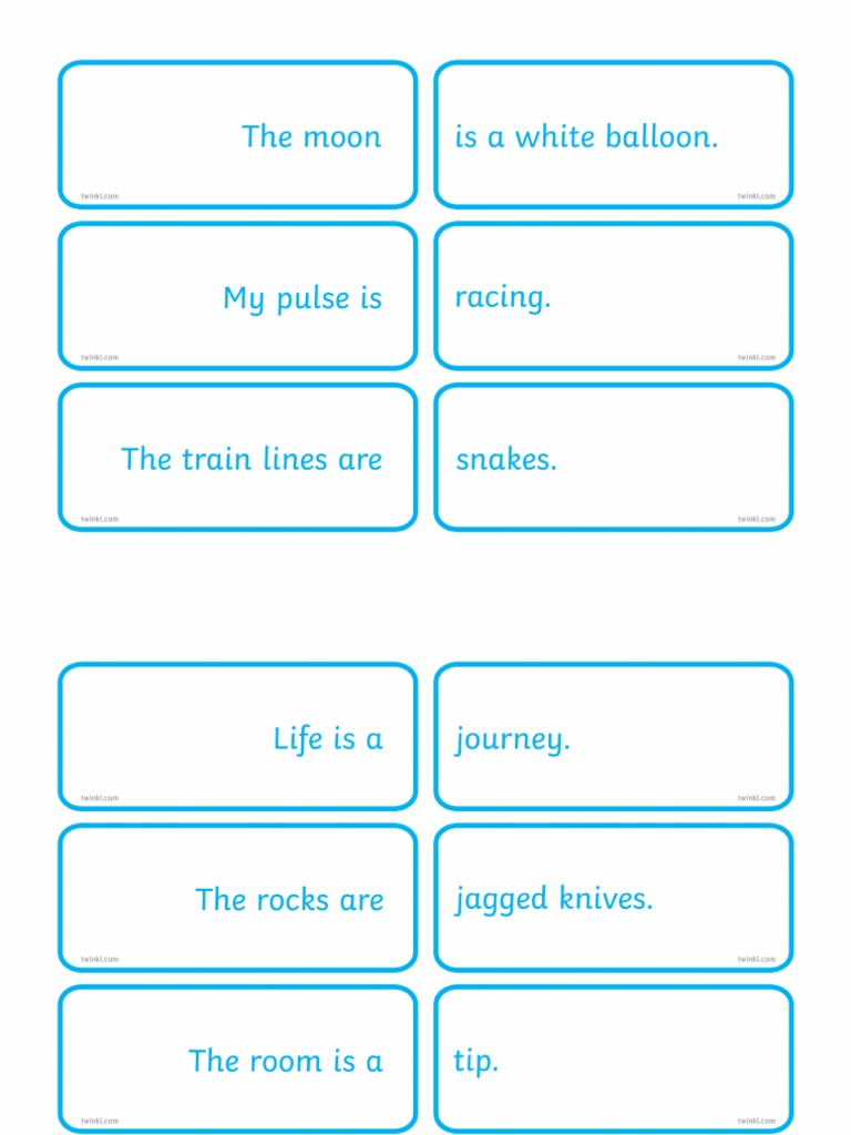 T L 759 Matching Metaphor Game | PDF