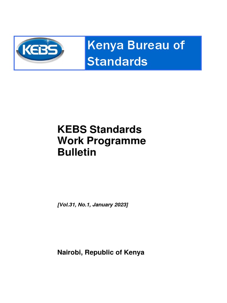 Kebs Standards Work Programme Bulletin | PDF | Yarn | Engineering