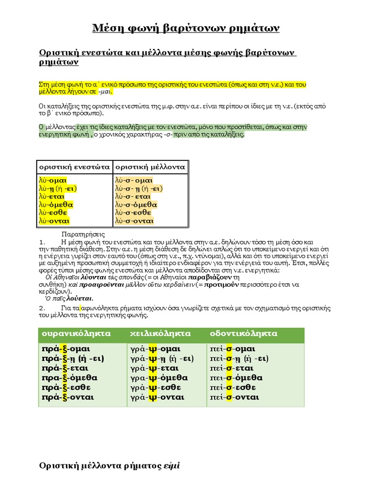 ΣΧΗΜΑΤΙΜΟΣ ΜΕΣΗΣ ΦΩΝΗΣ ΒΑΡΥΤΟΝΩΝ ΡΗΜΑΤΩΝ | PDF