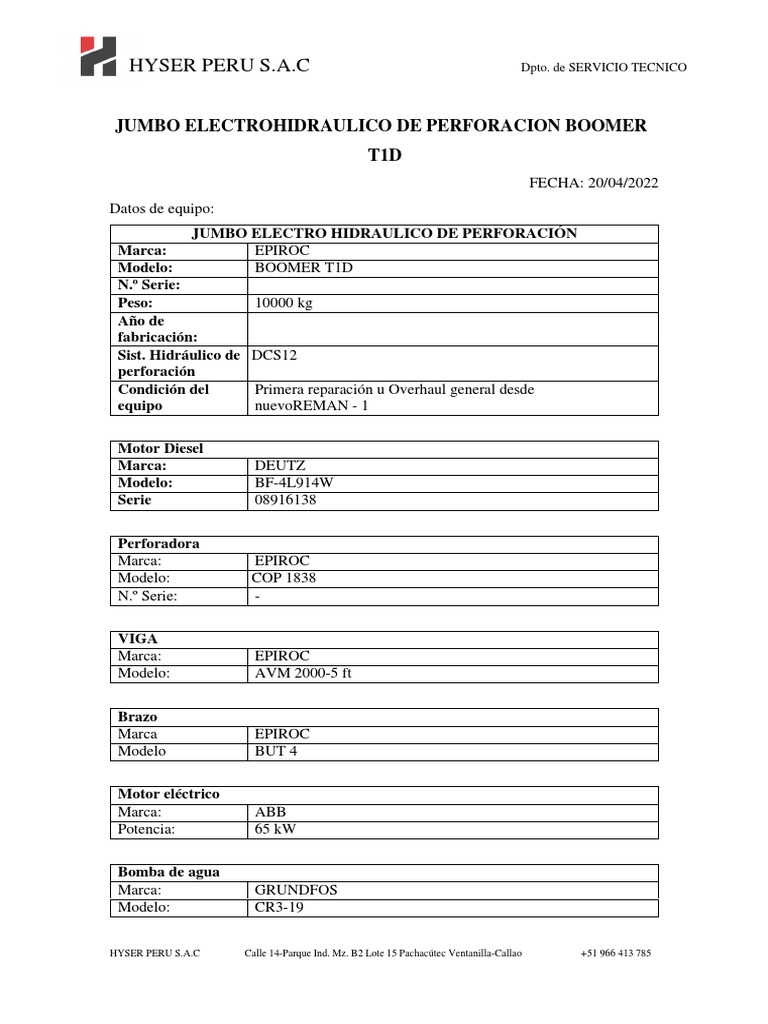 626972530a9a4353ee87794c - FICHA TECNICA BOOMER T1D | PDF