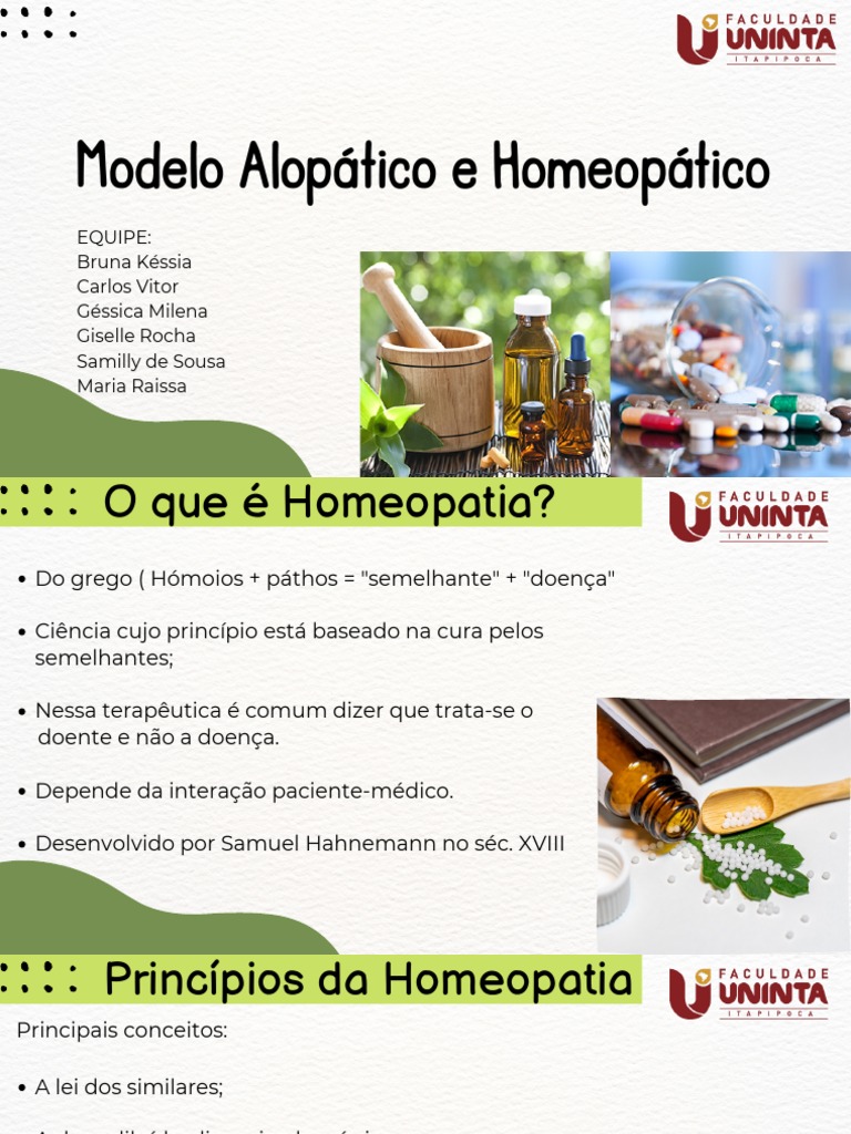 Modelo Alopático e Homeopático | PDF | Homeopatia | Doenças e distúrbios