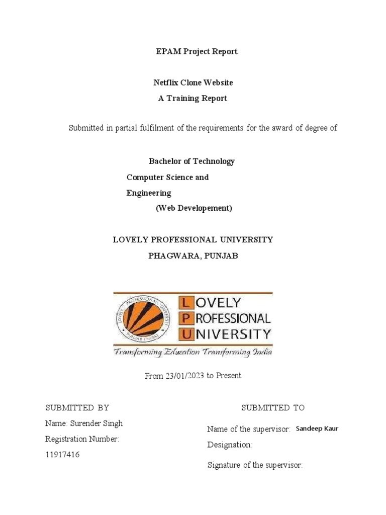 Netflix Clone Project Report | PDF | Windows 10 | Java Script