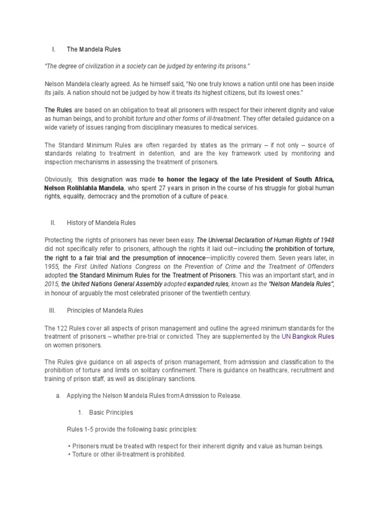 Mandela Rules | PDF | Prison | Health Care