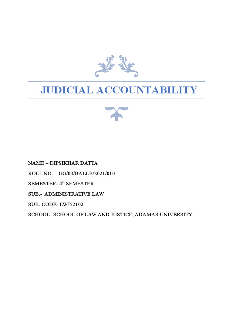 Judicial Accountability in India | PDF | Supreme Court Of India ...
