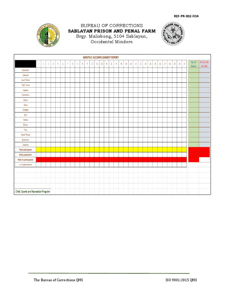 Monthly Accomplishment Report | PDF