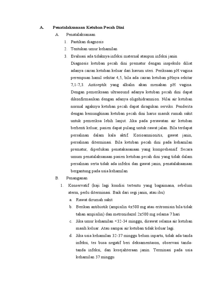 REV2 Materi Penatalaksanaan Ketuban Pecah Dini + BAB IV | PDF | Pengembangan Diri | Sains ...