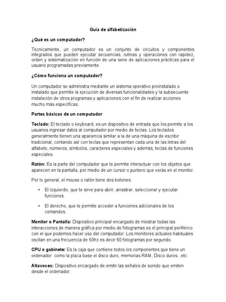 Guia Didadtica de Alfabetizacion | PDF | Hardware de la computadora ...